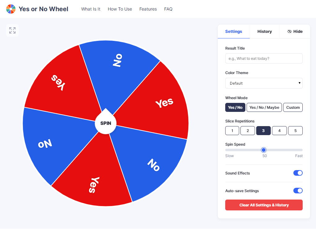 Yes or No Wheel | Free Online Decision Maker & Random Answer Spinner